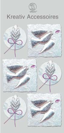 3D-Sticker Tauben silber | Christliche Motive | Sticker | Grundmaterial ...